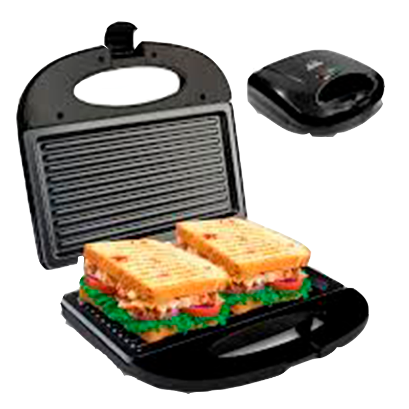 SANDUCHERA 2P HE SM117N NEGRA CON PLATOS GRILL ANTADH. (25 Puntos)